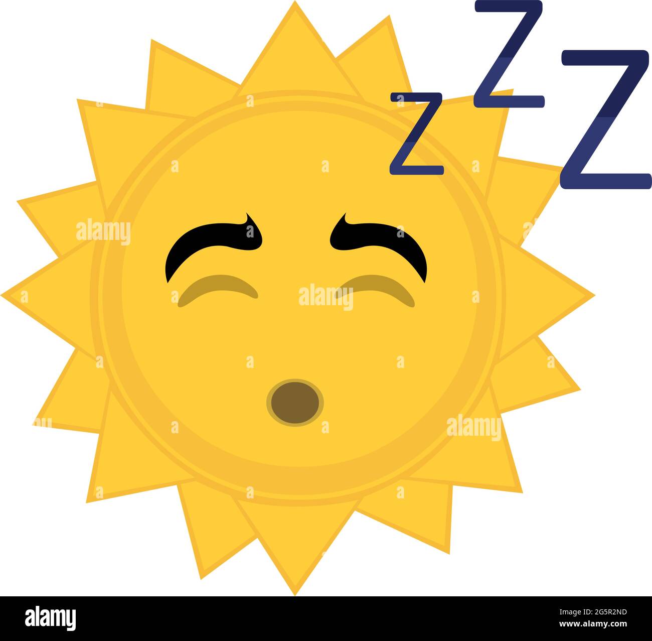 Vector emoticon illustration of cartoon character of the sun sleeping ...