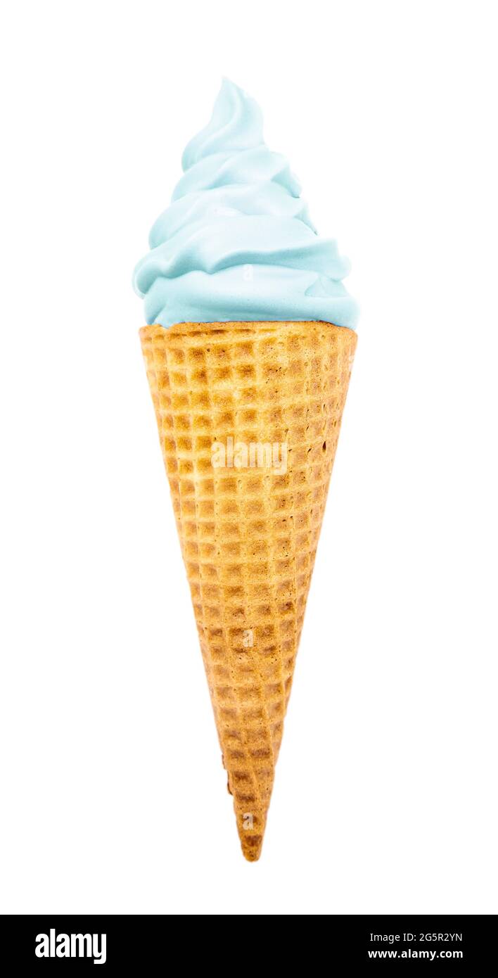 Blue Soft Serve in a Waflle Cone Stock Photo - Alamy
