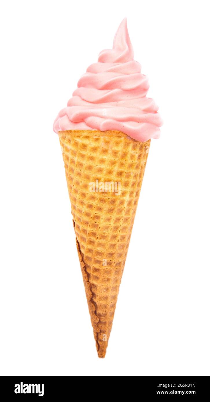 Pink ice cream cone cherry Cut Out Stock Images & Pictures - Alamy