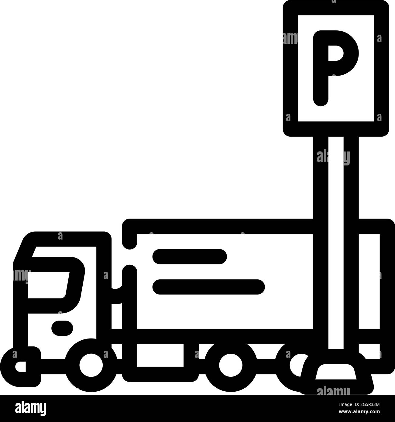 truck parking line icon vector illustration Stock Vector Image & Art ...