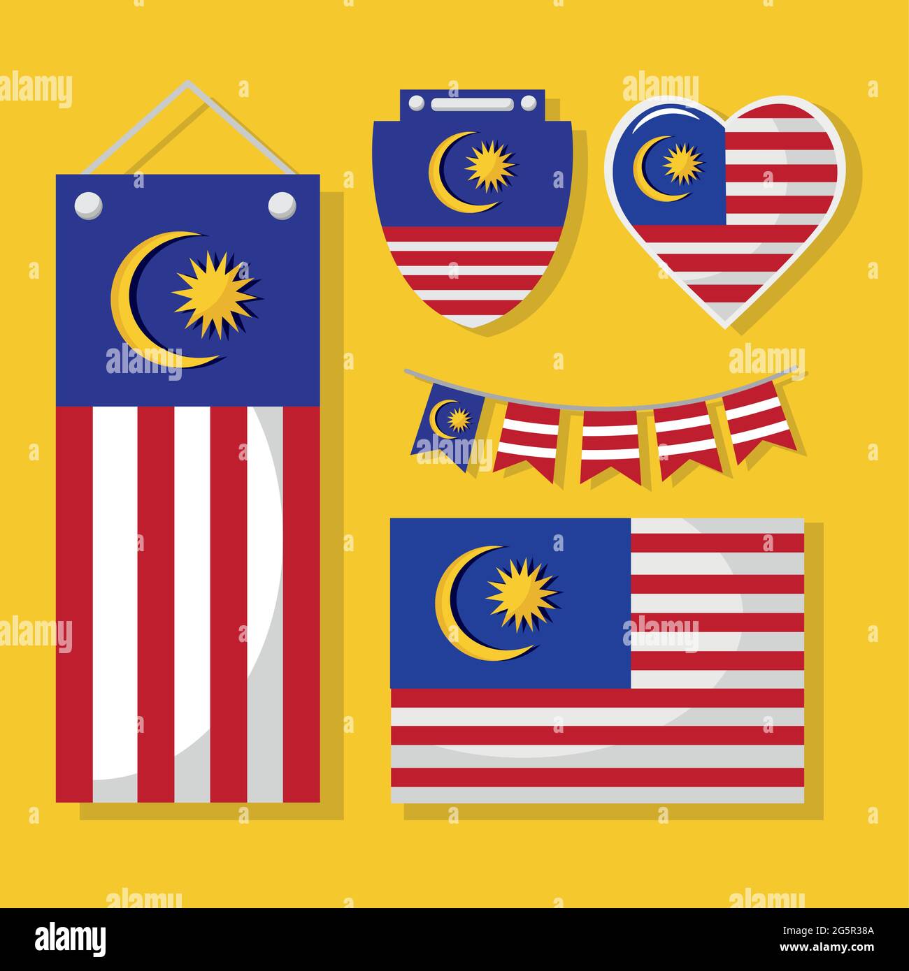Malaysian flags icon collection Stock Vector Image & Art - Alamy