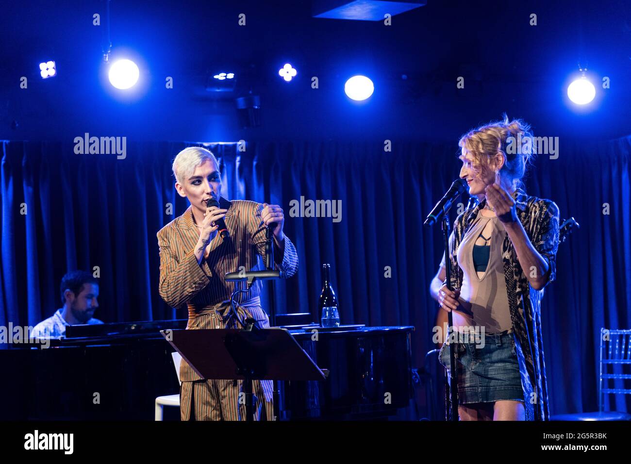 New York, NY - June 26, 2021: Mason Alexander Park and Shannon Conley ...