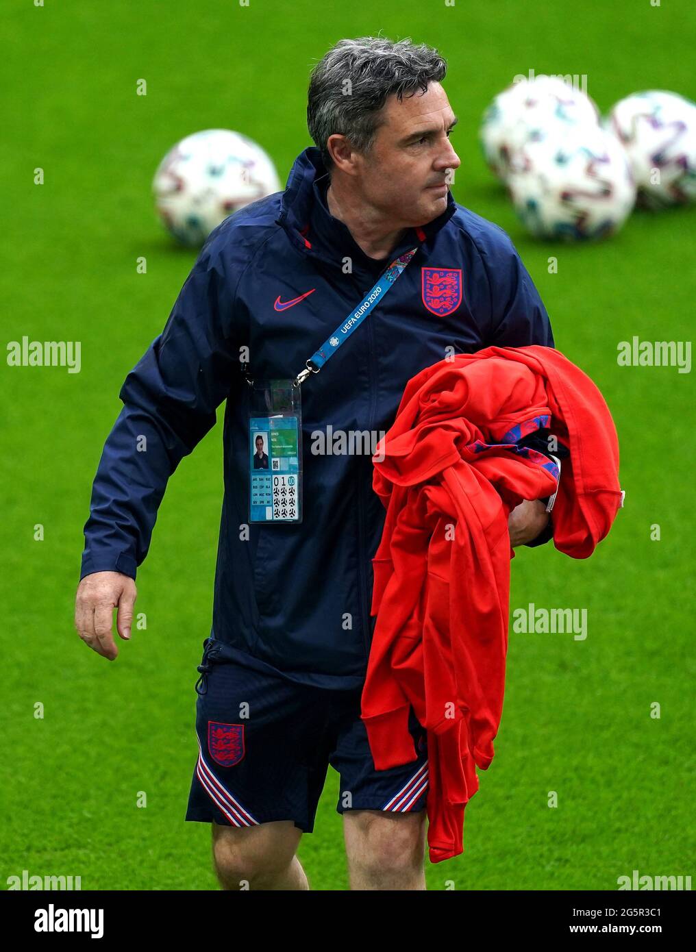 England kit man Neil Jones before the UEFA Euro 2020 round of 16 match ...