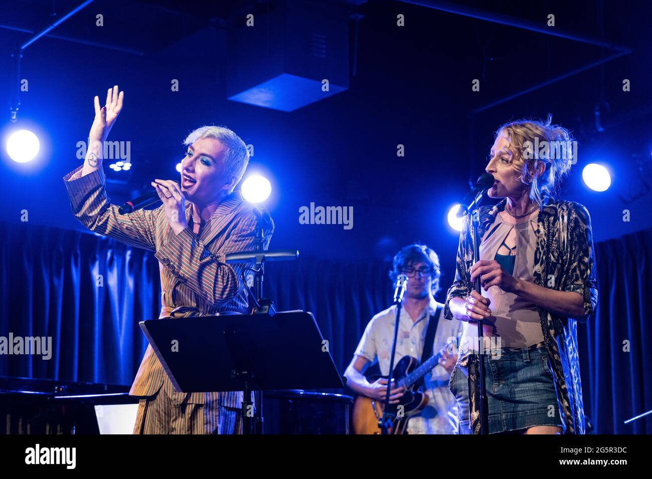 New York, NY - June 26, 2021: Mason Alexander Park and Shannon Conley ...
