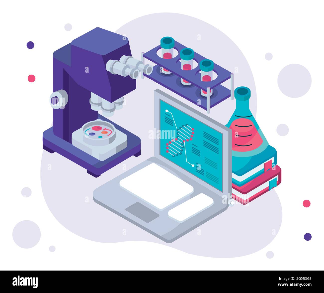 laboratory computer and microscope Stock Vector Image & Art - Alamy