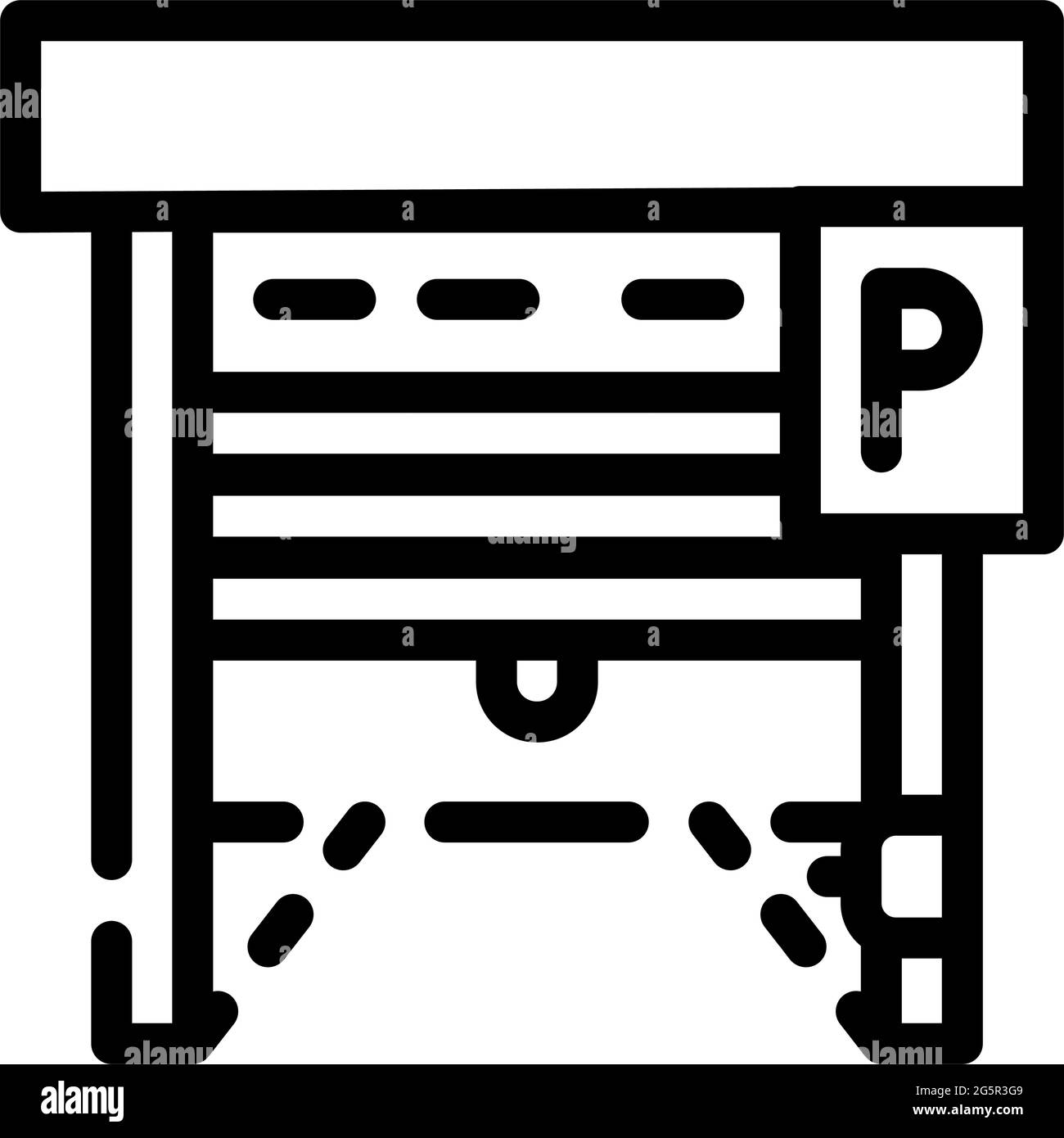 automatically parking gates line icon vector illustration Stock Vector ...