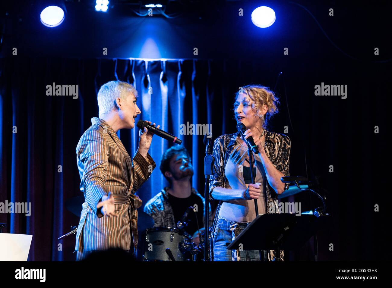 New York, NY - June 26, 2021: Mason Alexander Park and Shannon Conley ...