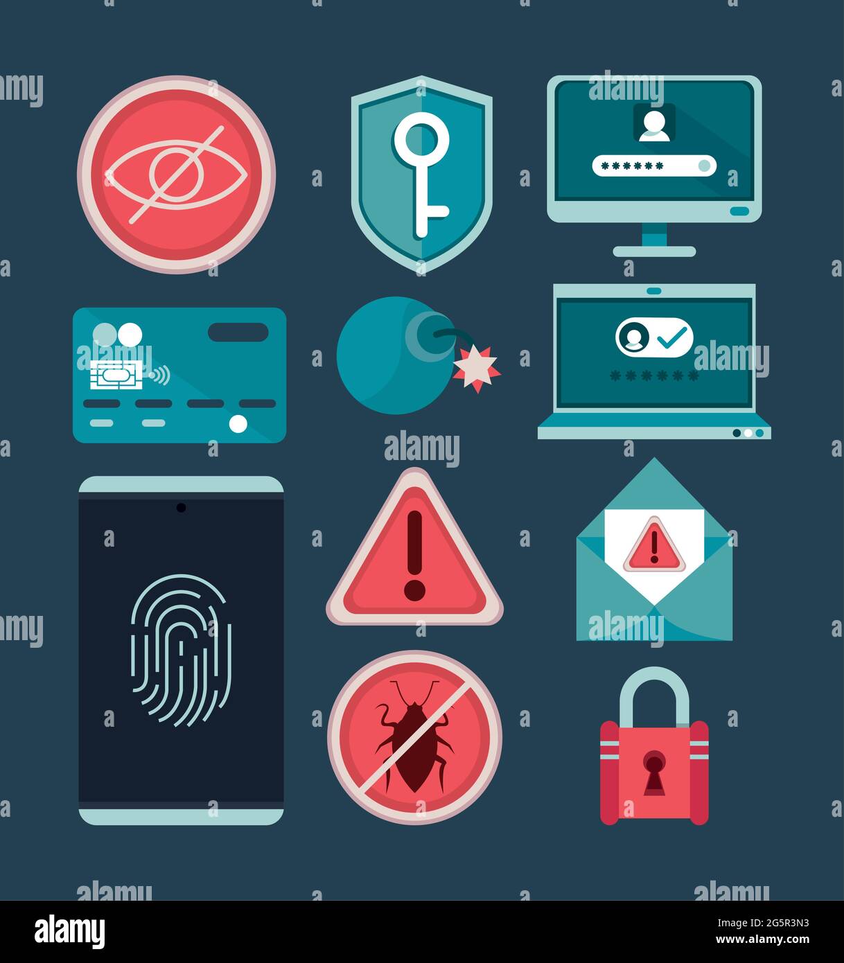 eleven cyber security icons Stock Vector Image & Art - Alamy