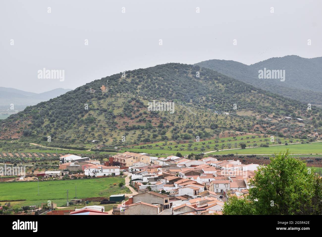 Small village with mountains in southern Spain in spring Stock Photo ...