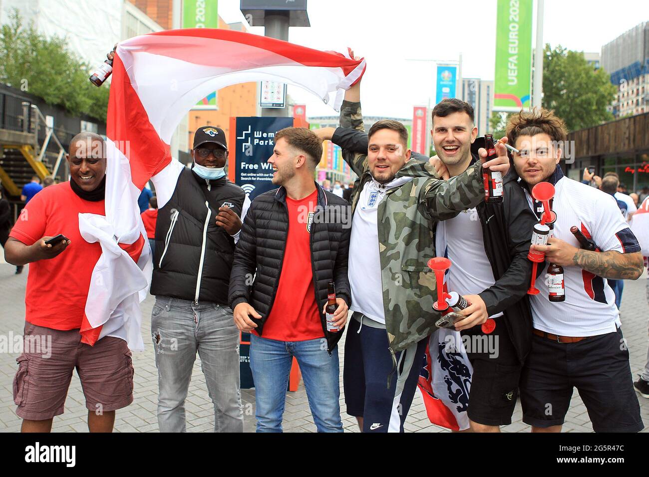England flags wembley way hi-res stock photography and images - Alamy