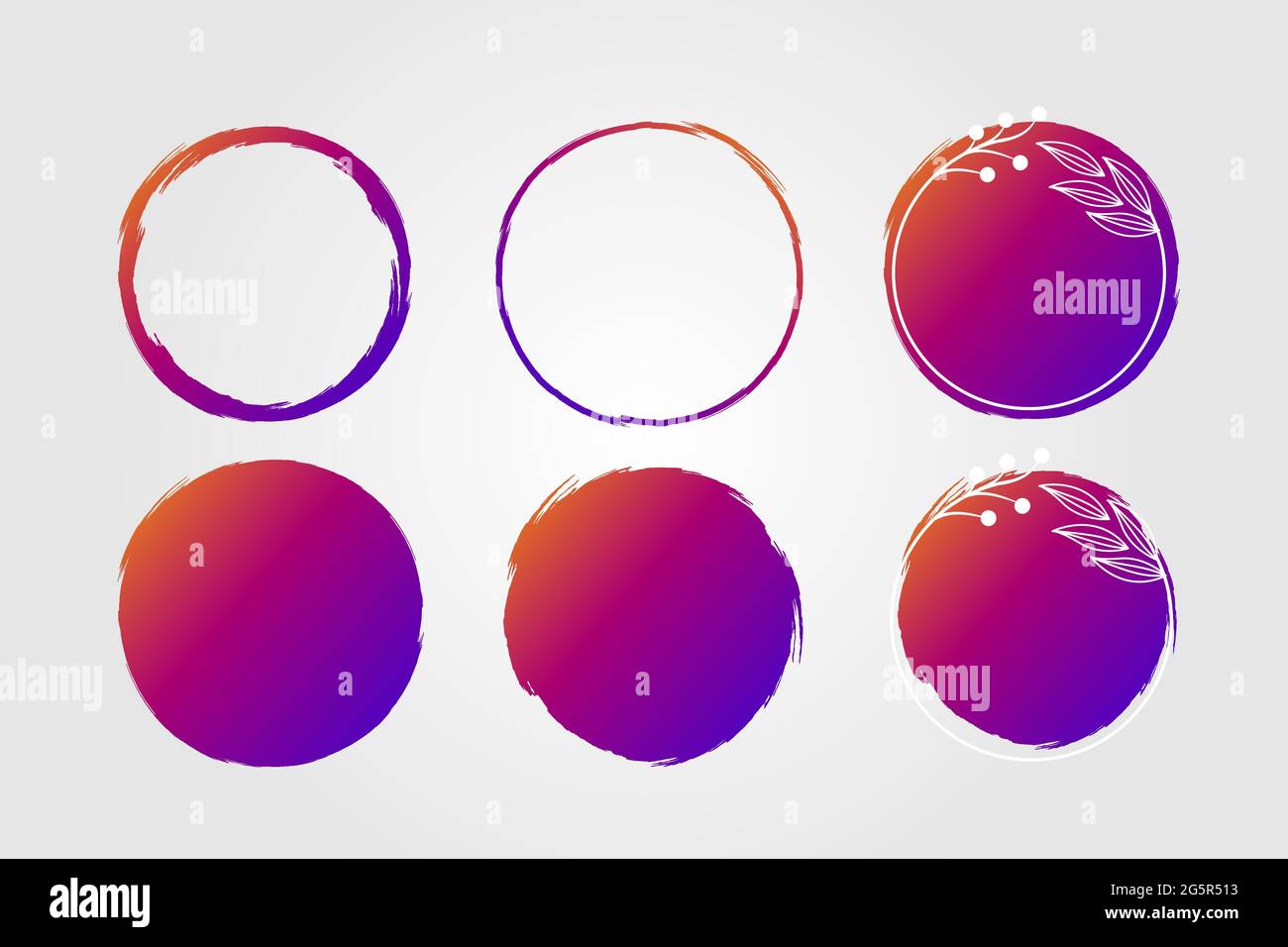 Grunge frame collection. rounded Grunge border set. Vector Stock Vector ...