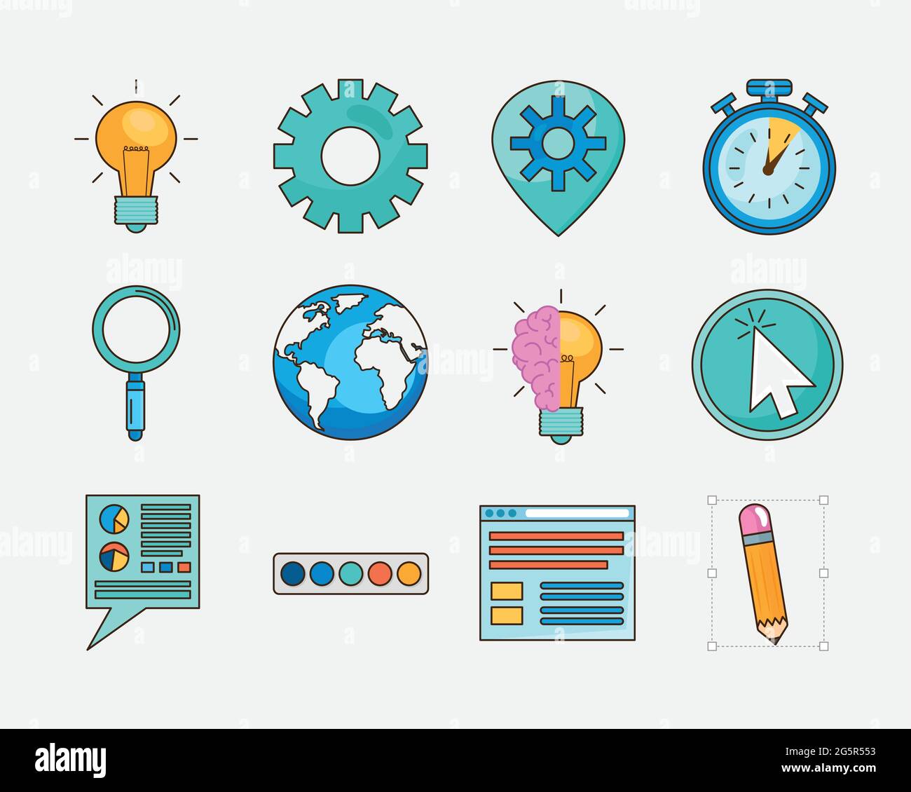 Idea and creativity icon set Stock Vector Image & Art - Alamy