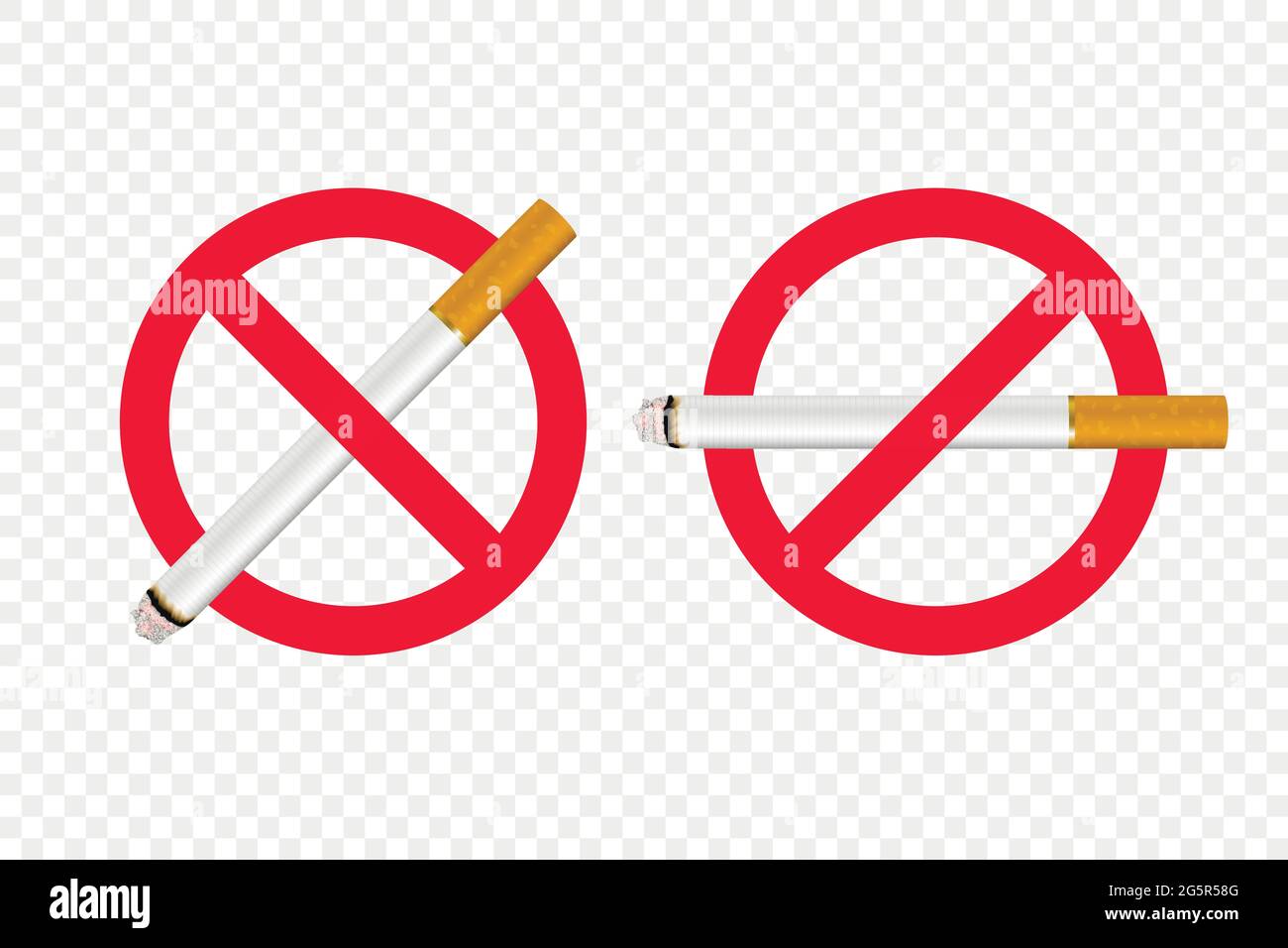 Vector No Smoking Area Sign Symbol Label Set Isolated Realistic 3d Cigarette Do Not Smoke