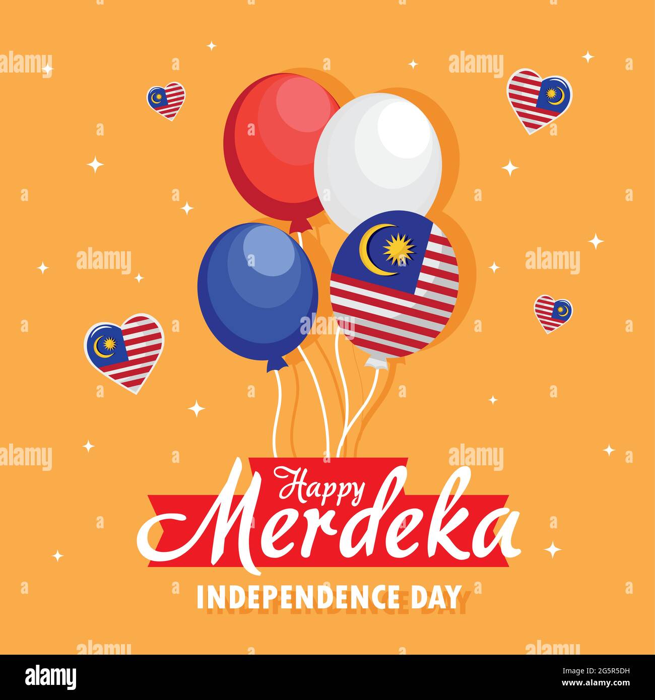 Happy merdeka independence with balloons Stock Vector Image & Art - Alamy