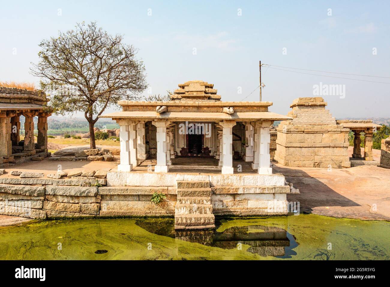 View at the Hemakuta Hill and temples in Hampi, Karnataka, South India ...