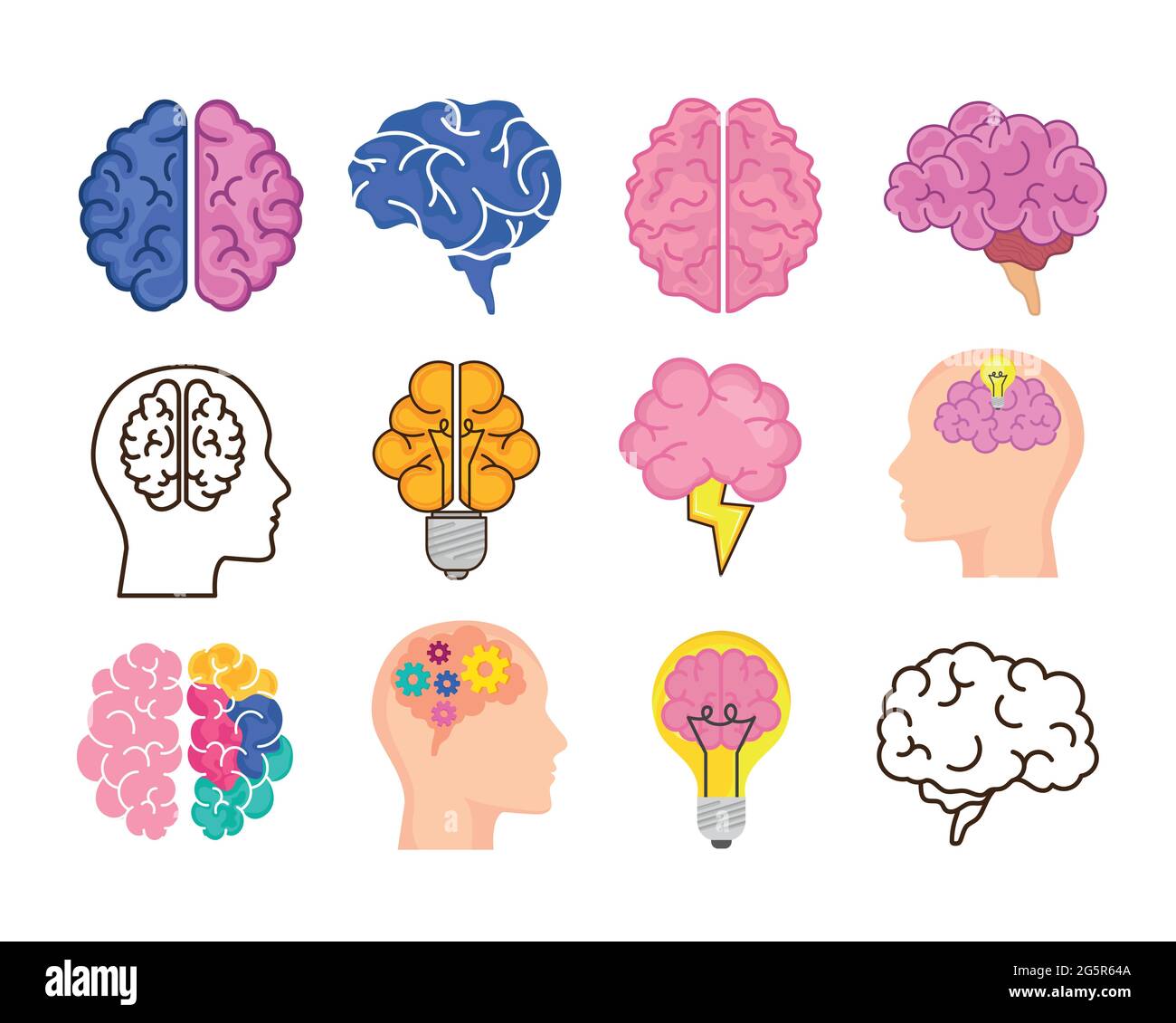 brains symbol collection Stock Vector Image & Art - Alamy