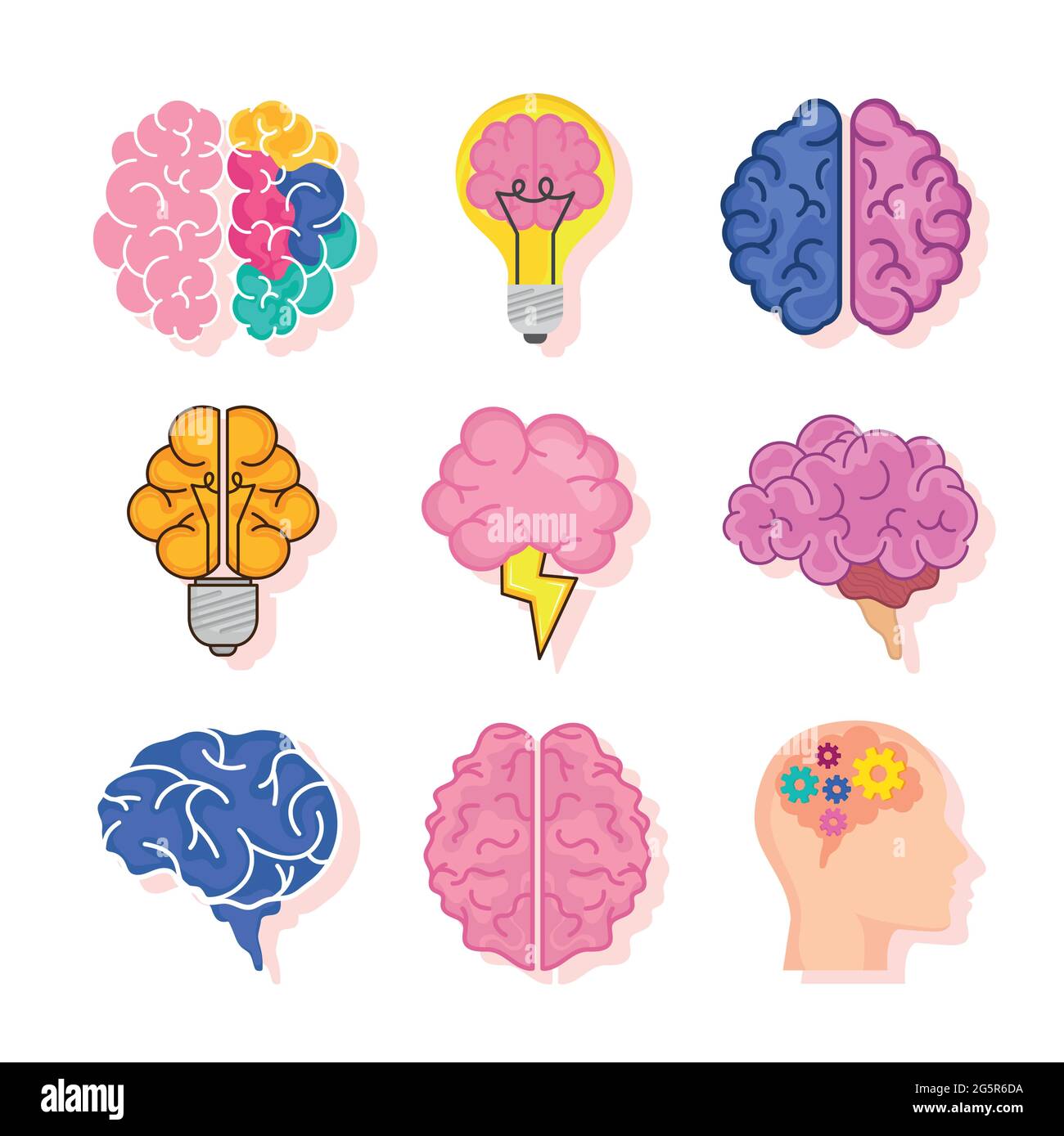 brains icon group Stock Vector Image & Art - Alamy