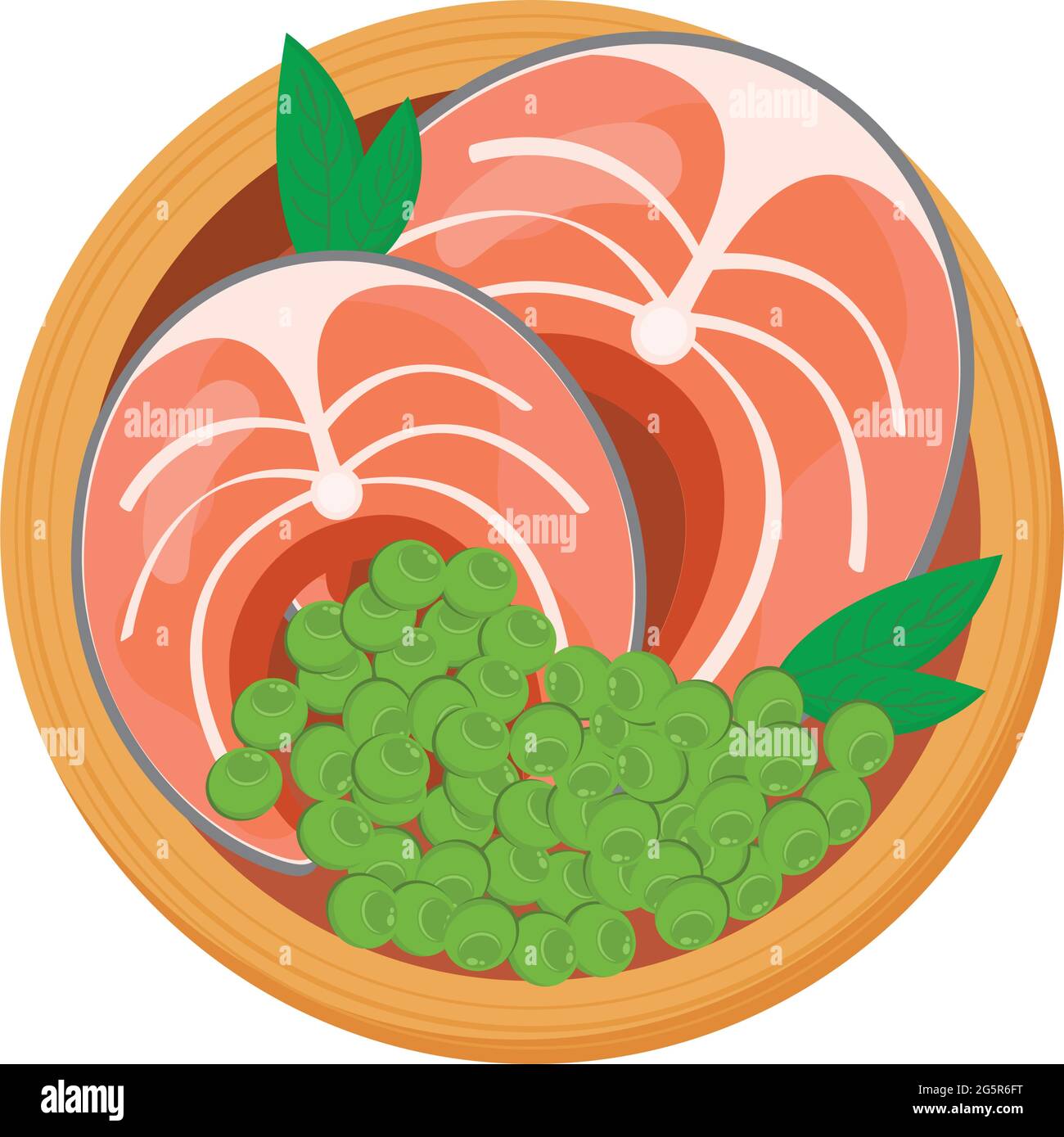 fish with beans plate Stock Vector Image & Art - Alamy