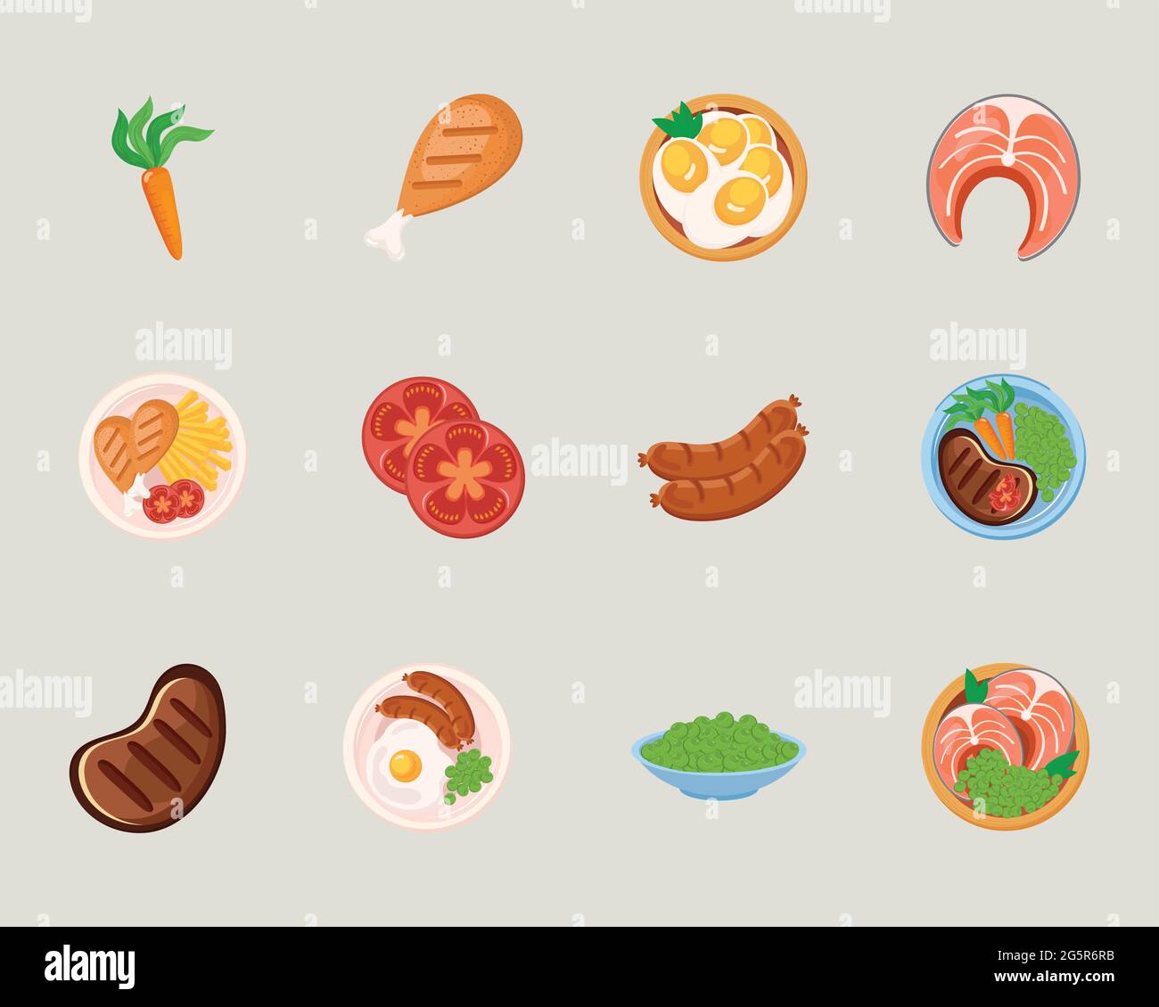 food plates symbol group Stock Vector Image & Art - Alamy