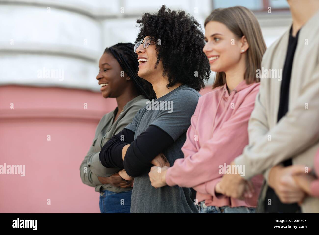 People making strike on the street, holding hands, copy space Stock ...