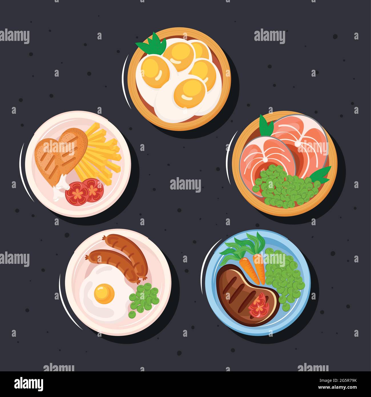 food plates icon collection Stock Vector Image & Art - Alamy