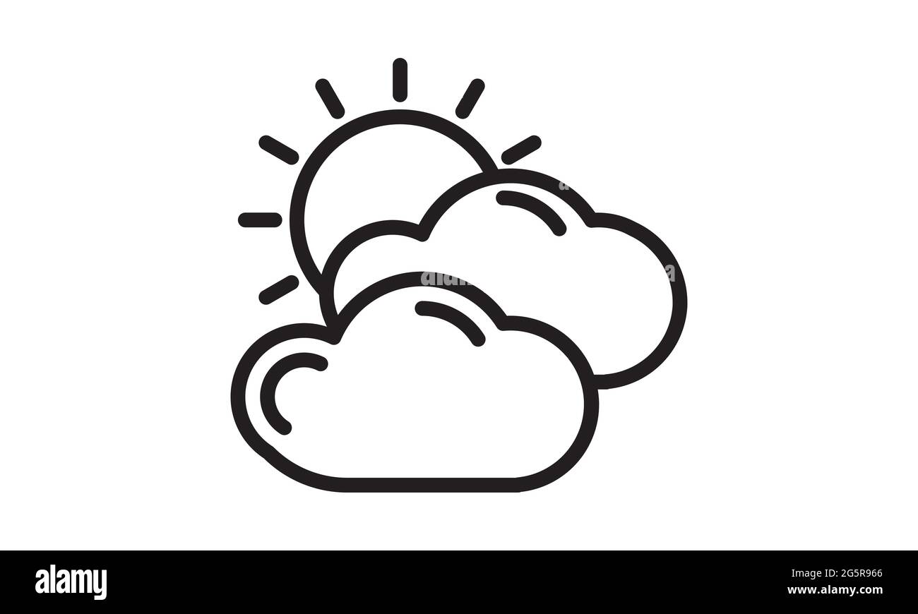 Overcast icon on white background simple element vector image Stock ...