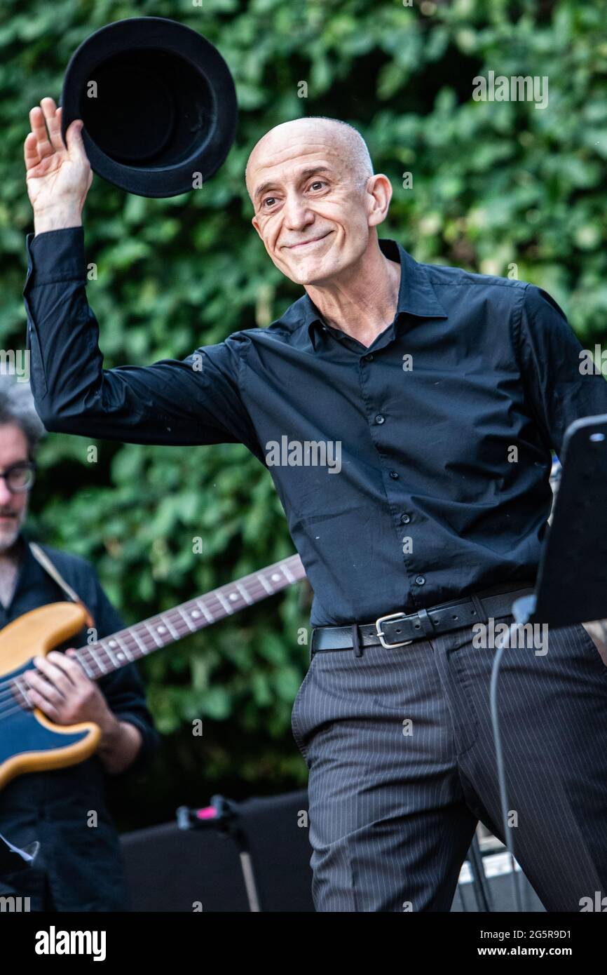 Bollate Italy. 28 June 2021. The italian pop/jazz band PICCOLA ...