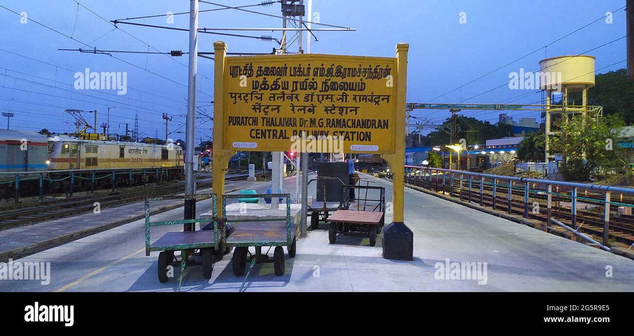 Puratchi Thalaivar Dr MGR Central railway station Chennai , India Stock ...