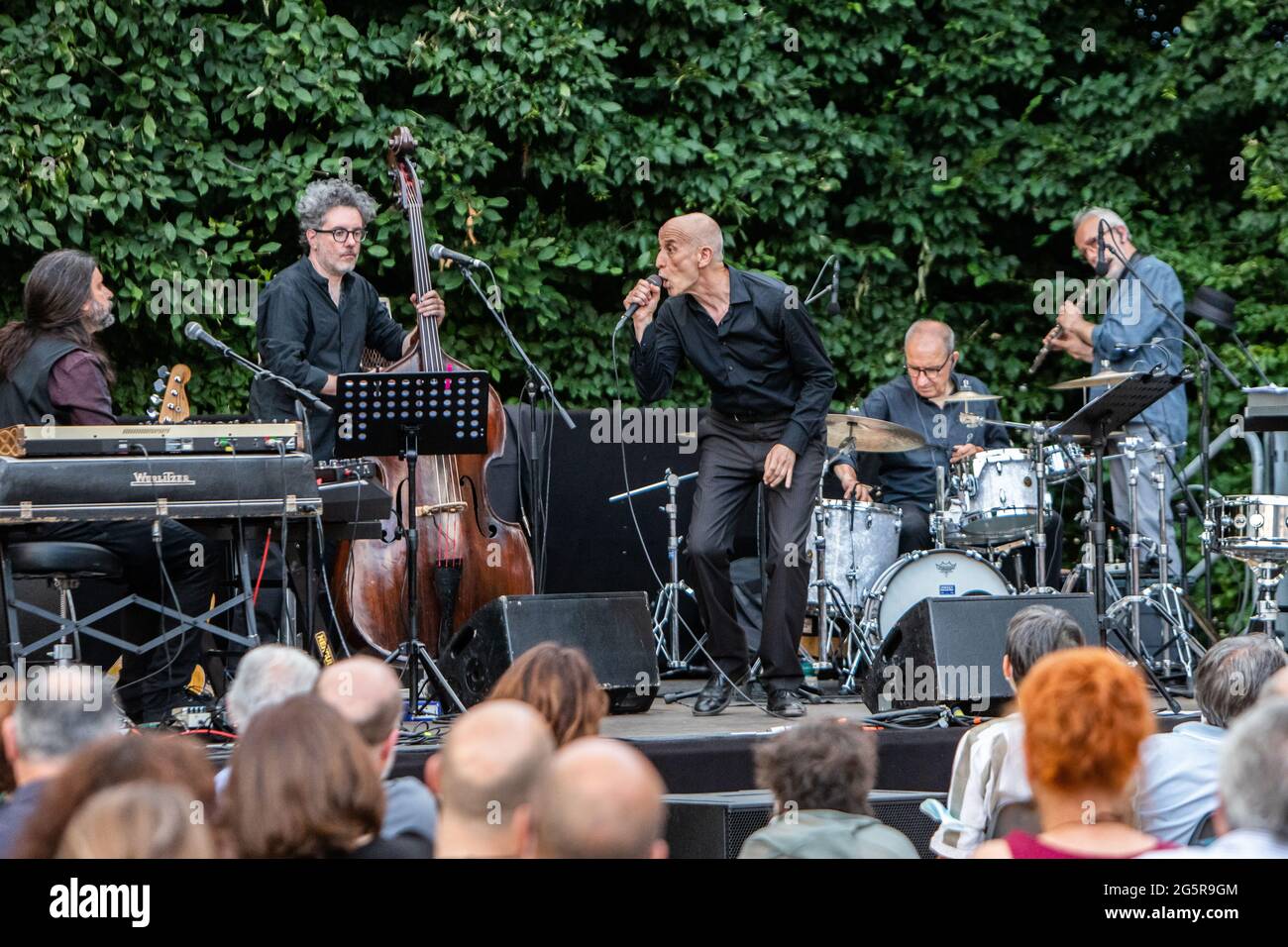 Bollate Italy. 28 June 2021. The italian pop/jazz band PICCOLA ...