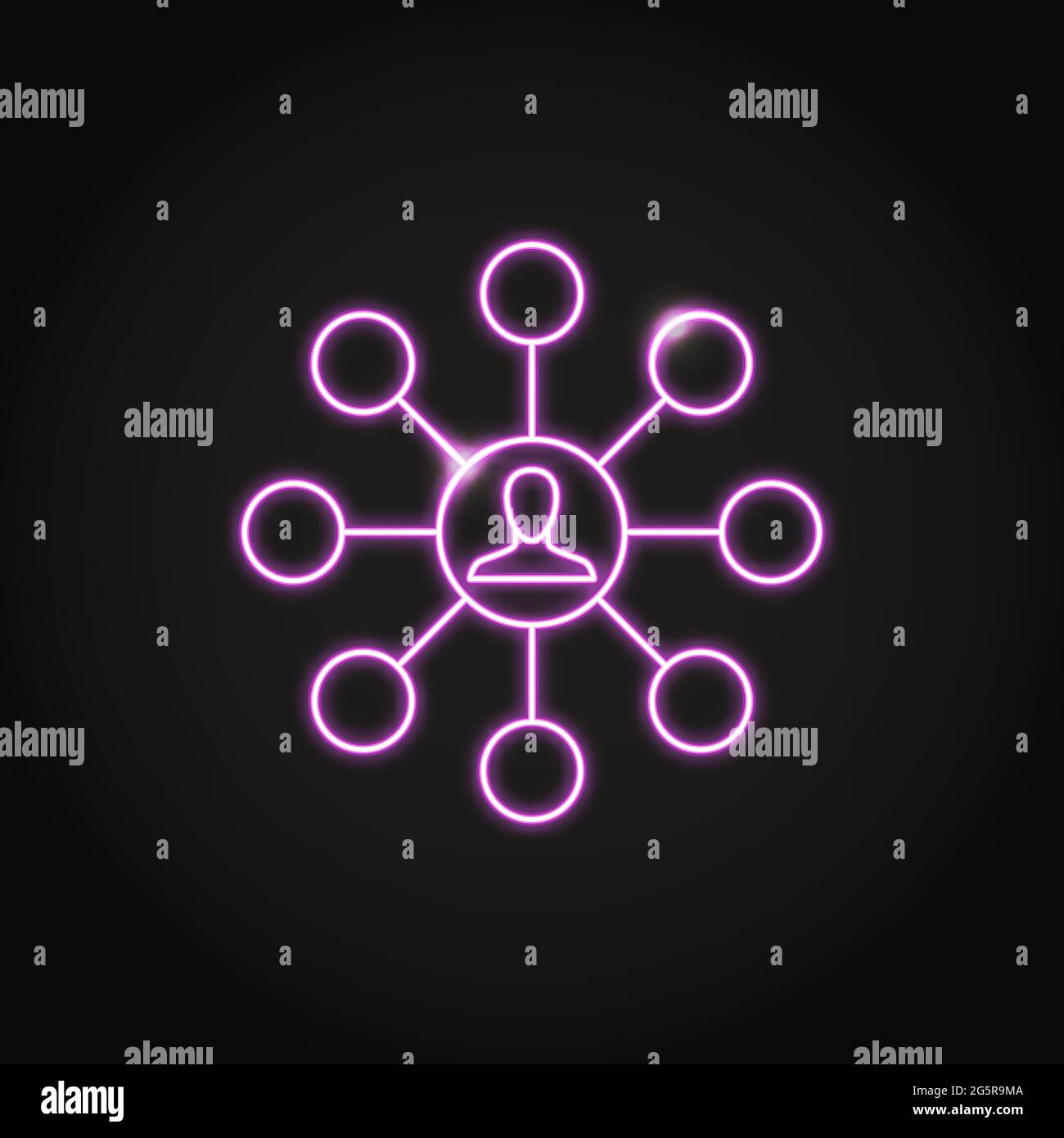 Neon affiliate marketing icon in line style. Business development ...