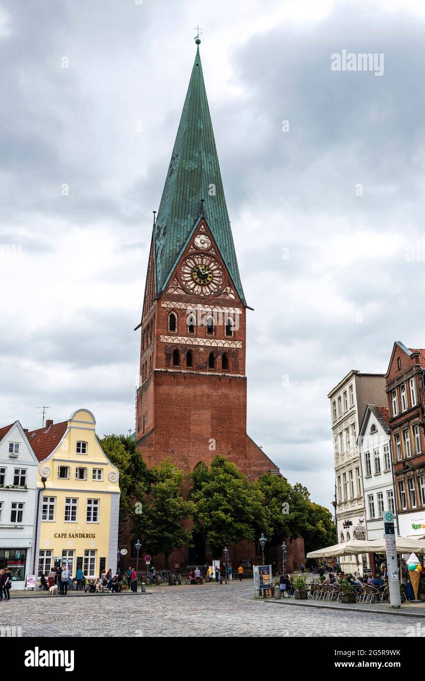 Lunenburg, Germany - August 17, 2019: Church of John the Baptist or St ...