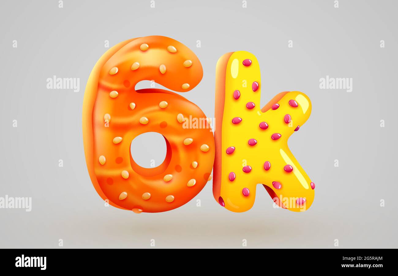 6k or 6000 followers donut dessert sign. Social media friends ...