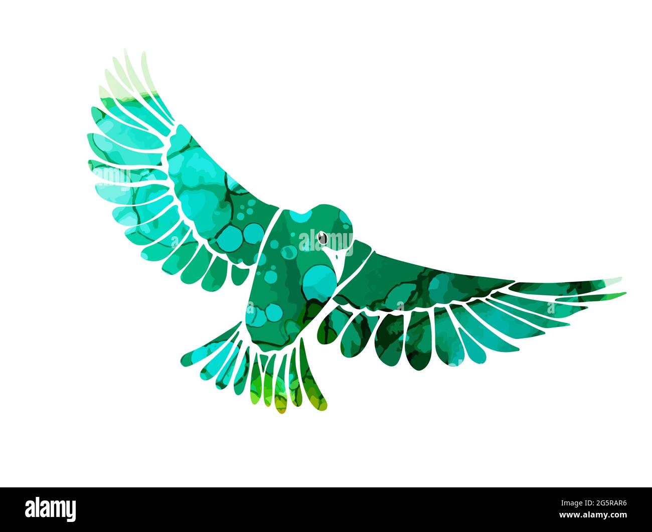 A multi-colored flying decorative bird. Vector illustration Stock ...