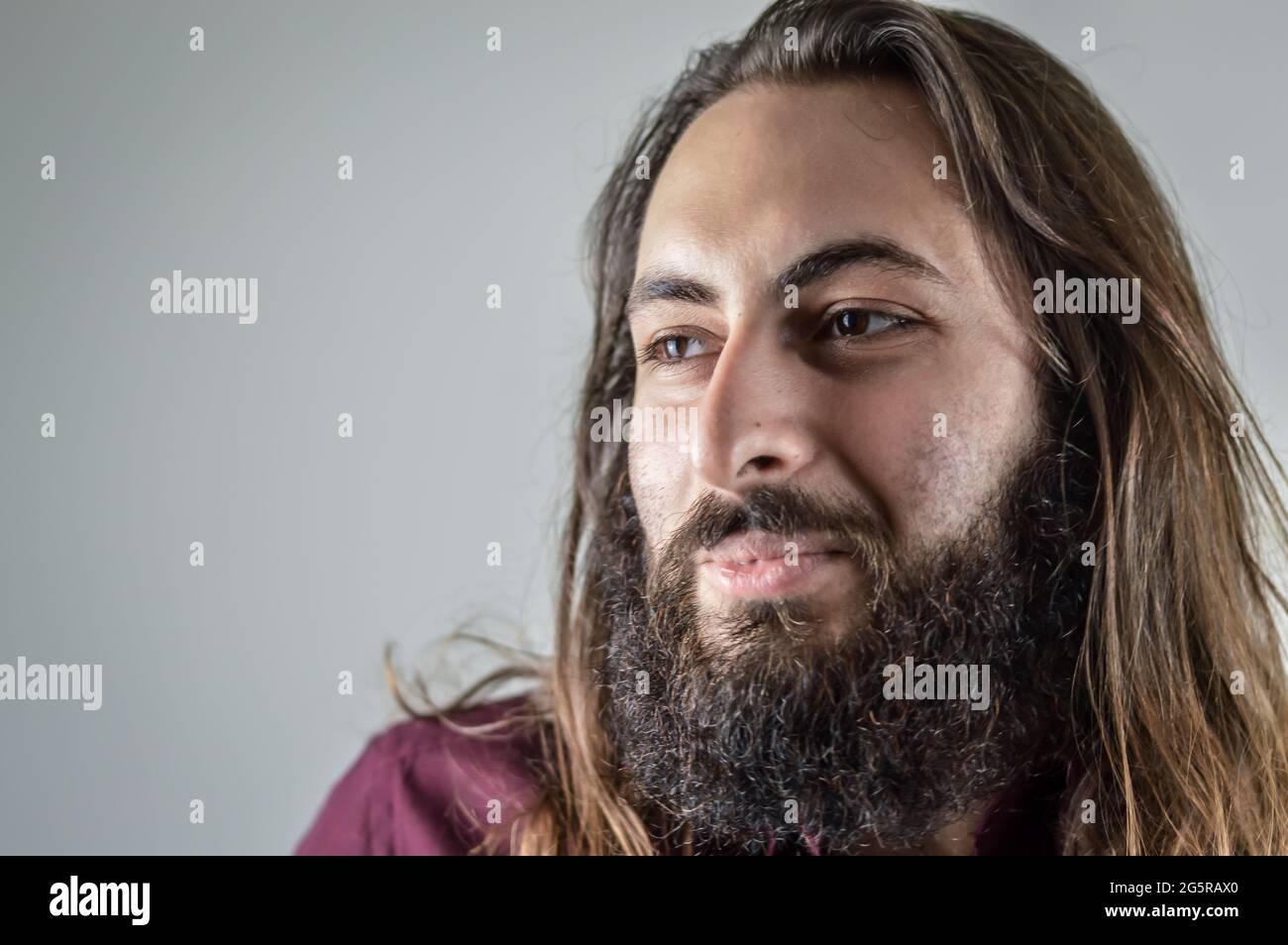 profile portrait of a young middle eastern businessman with beard and ...
