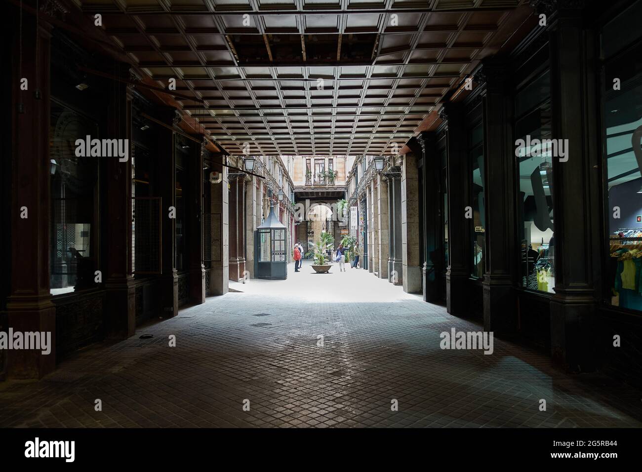 Gothic street in the historical center of Barcelona, Spain Stock Photo ...