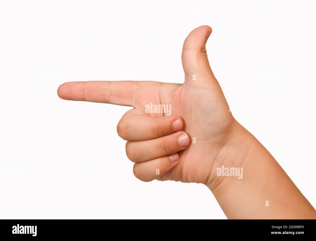 Children hand showing pinky gesture, isolated, close-up Stock Photo - Alamy