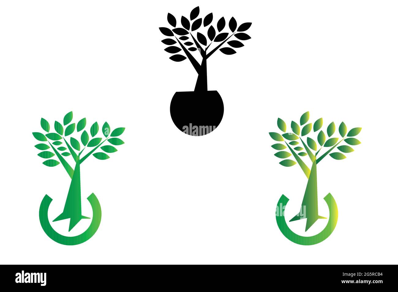 Tree logo design with three colors Stock Vector Image & Art - Alamy