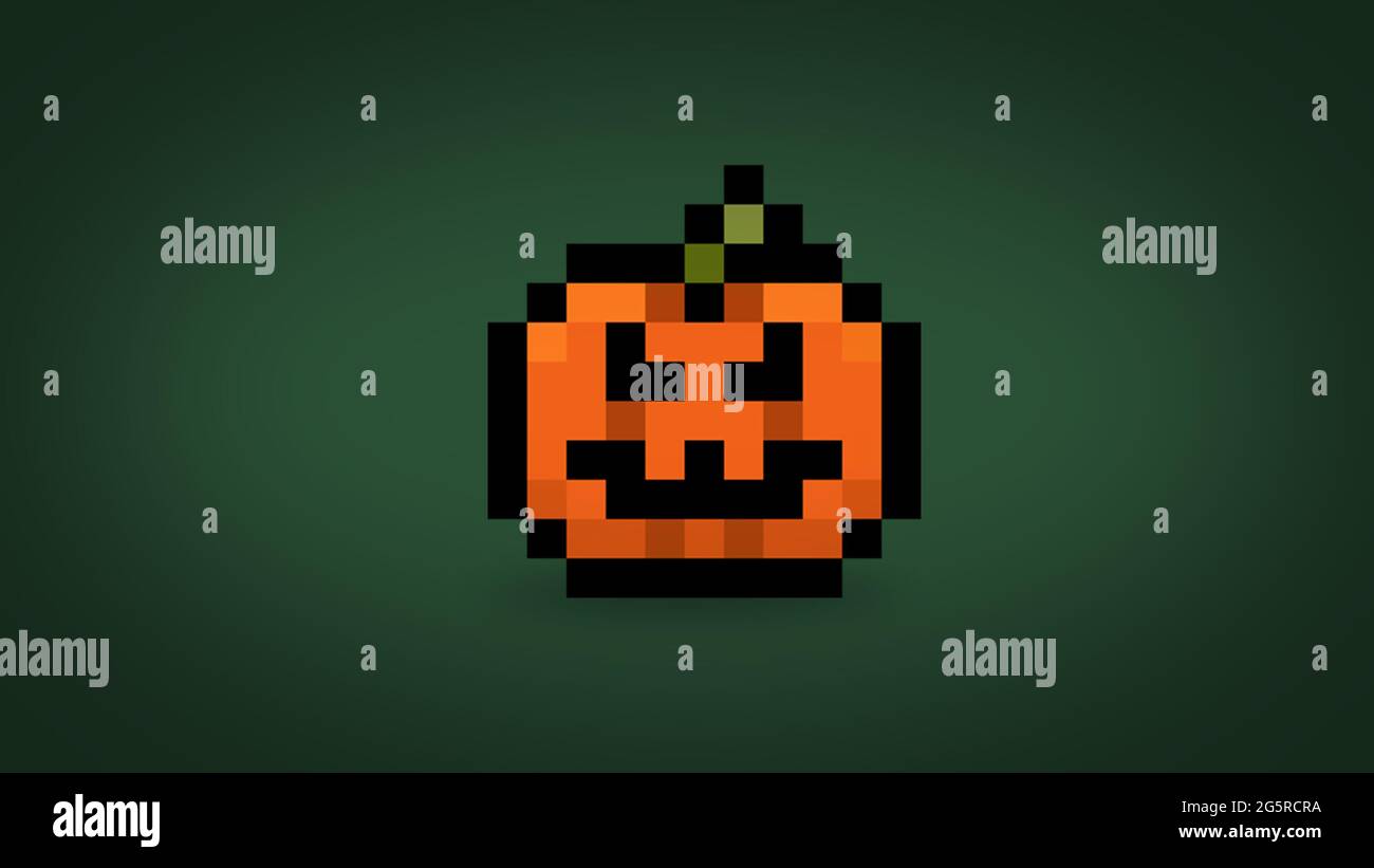 Evil pixel pumpkin background - high-res 4K wallpaper Stock Photo - Alamy