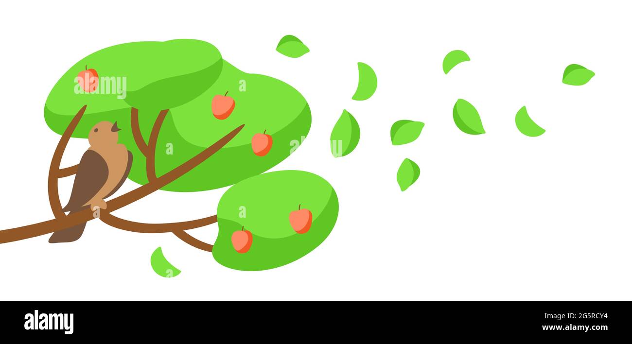 Bird on apple tree Cut Out Stock Images & Pictures - Alamy