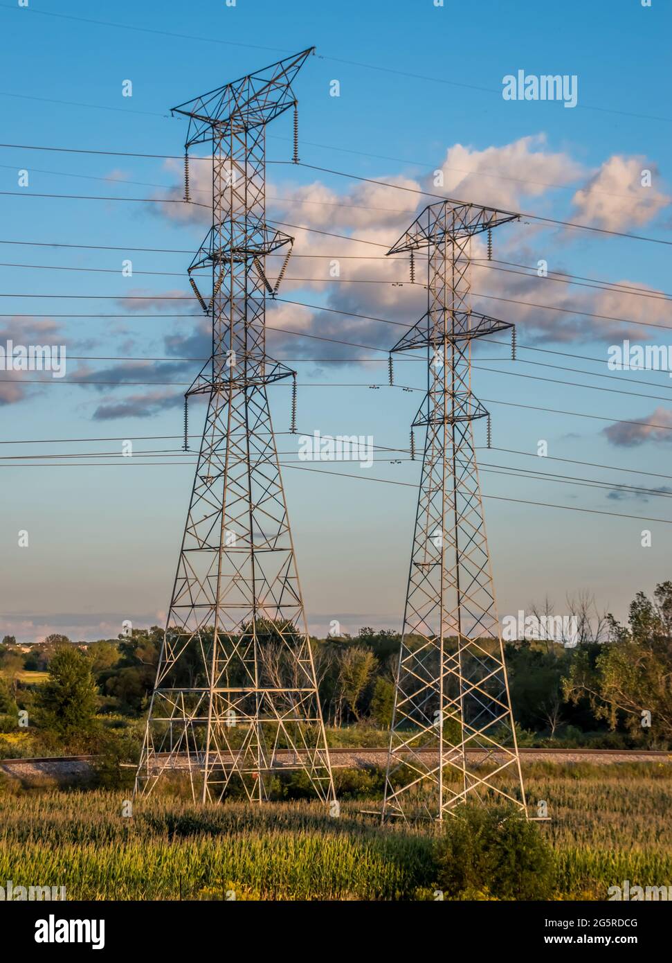 High Voltage Power Lines Electric Stock Photo - Alamy