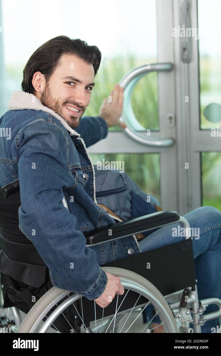 Exiting building hi-res stock photography and images - Alamy