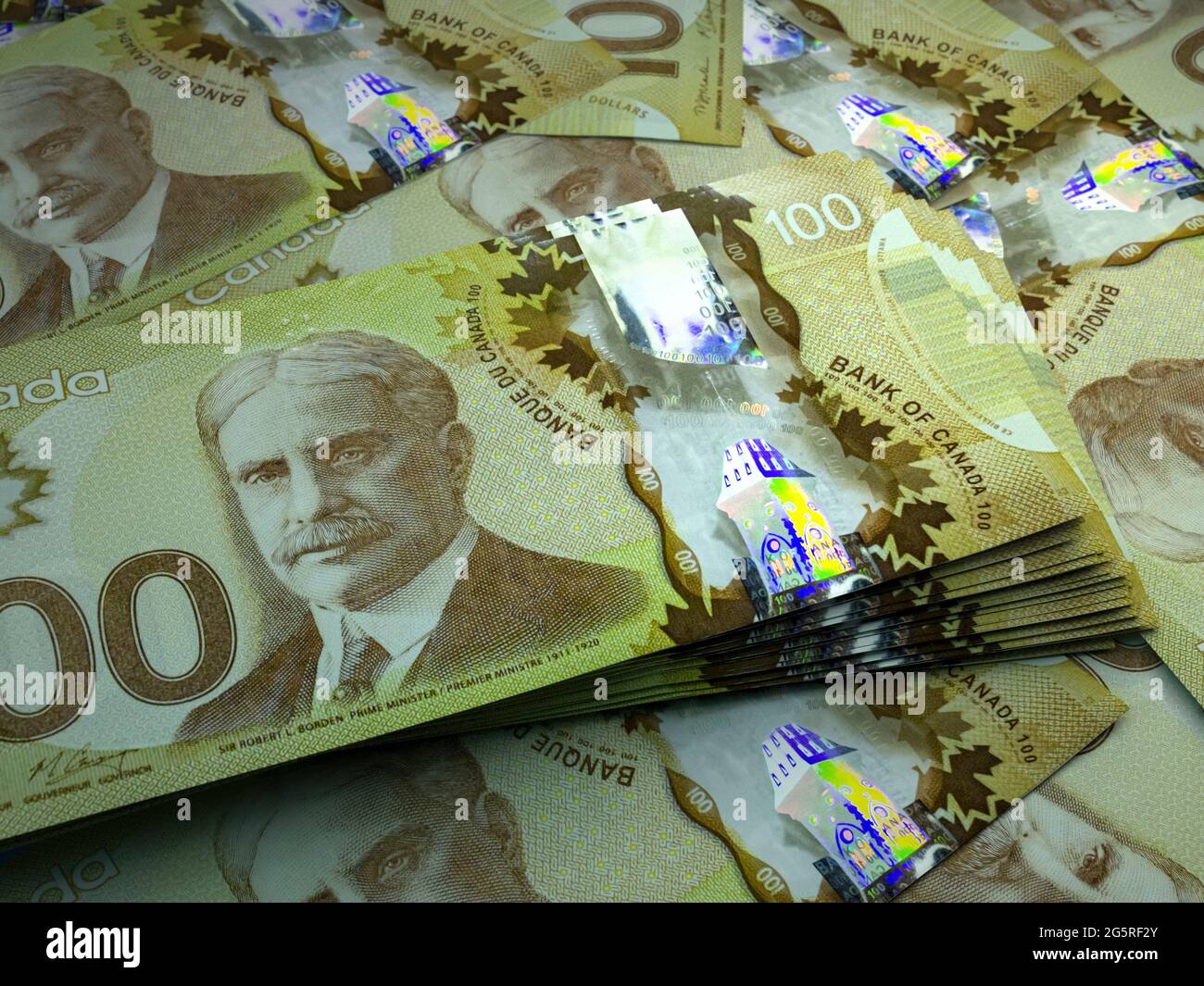 Canadian Money 100 Dollar Bills