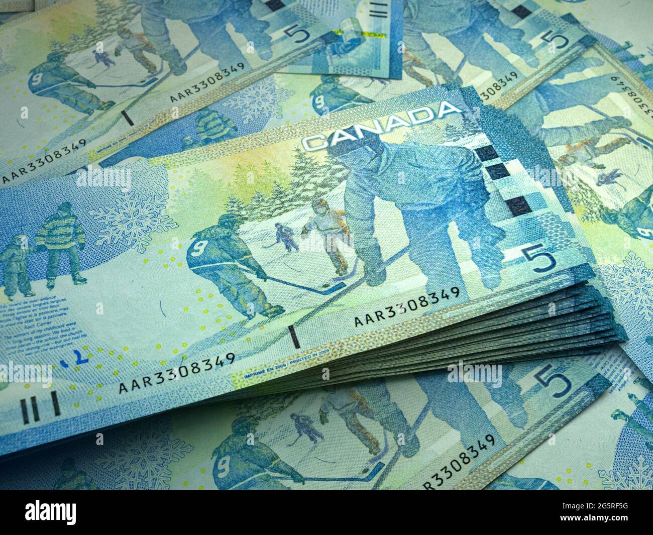 Money of Canada. Canadian dollar bills. CAD banknotes. 5 dollars ...