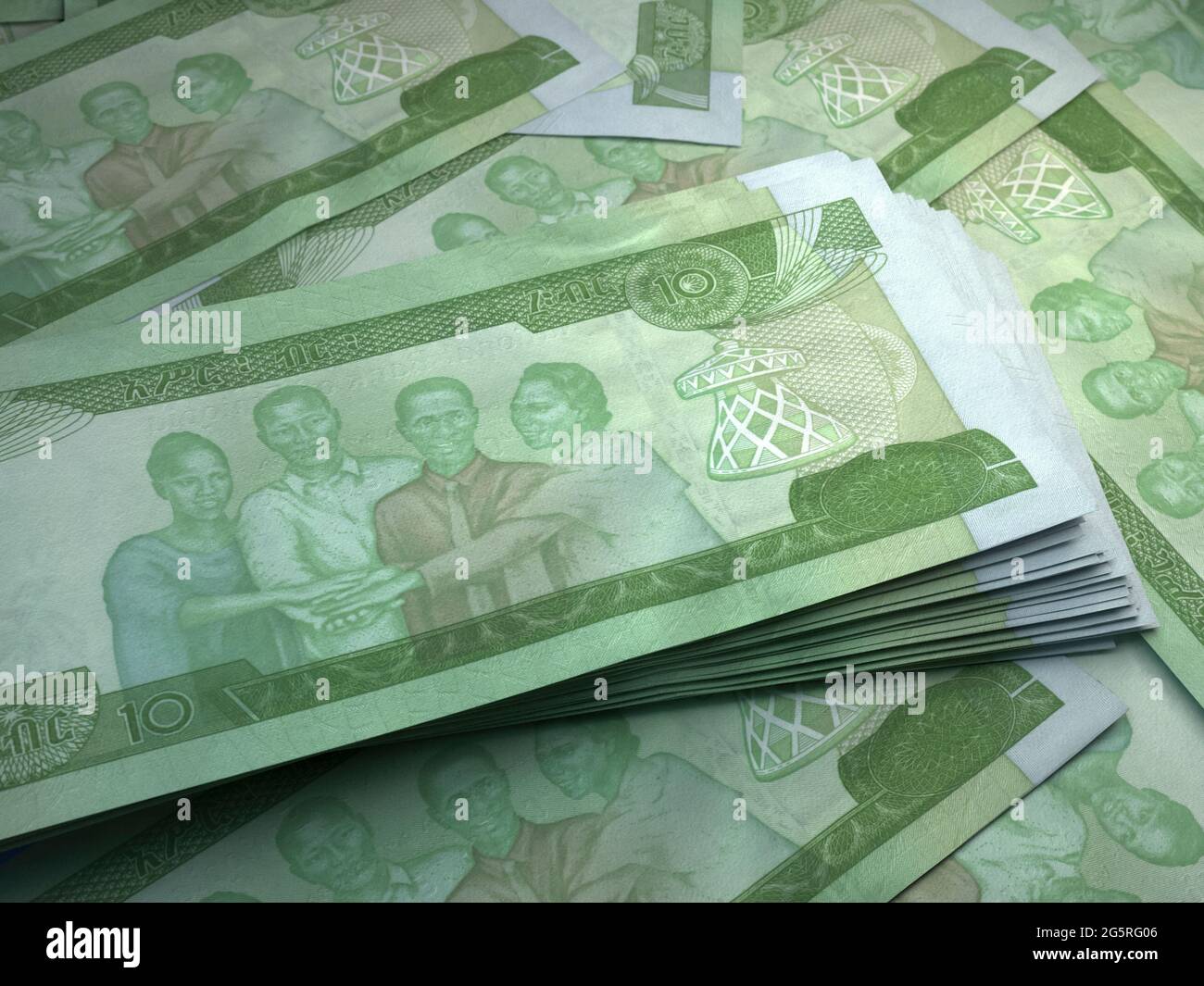 Money of Ethiopia. Ethiopian birr bills. ETB banknotes. 10 birr notes ...