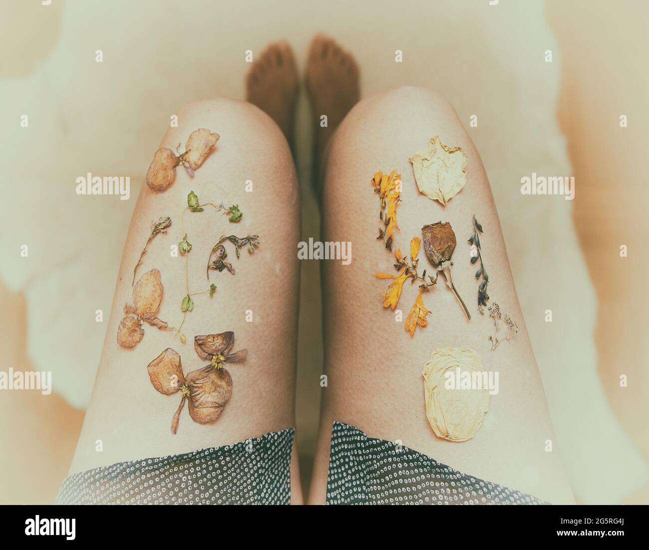 Beauty legs woman flowers hi-res stock photography and images - Alamy