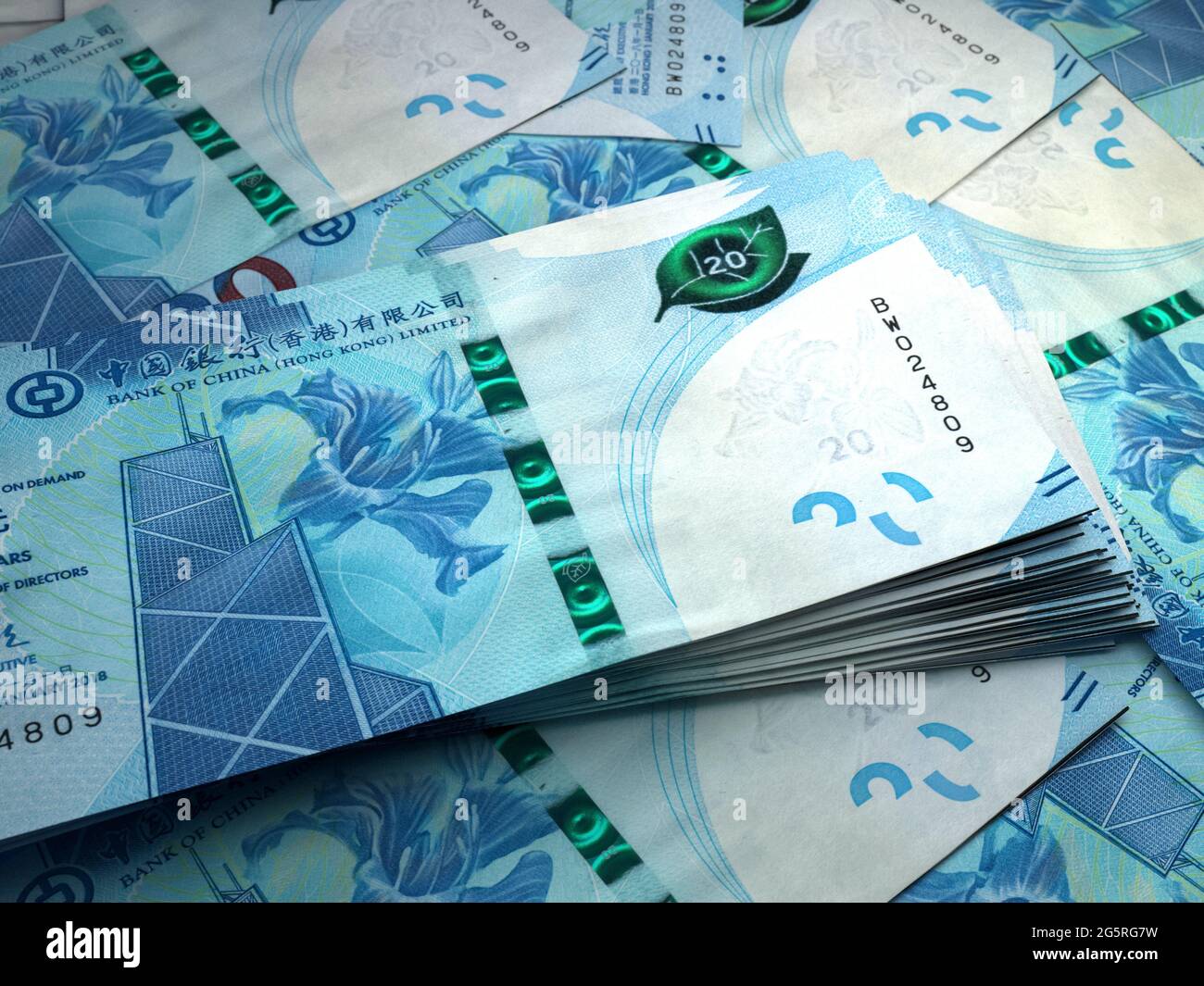 Money of Hong Kong. Hong Kong dollar bills. HKDBOC banknotes. 20 ...