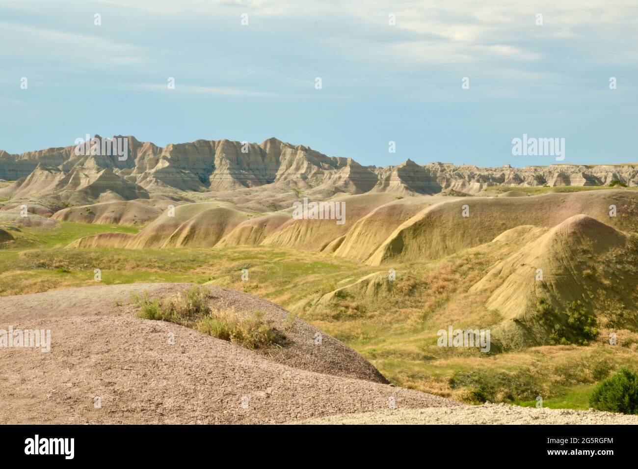 Yellow Mounds in the Badlands National Park, with Eroded Buttes ...