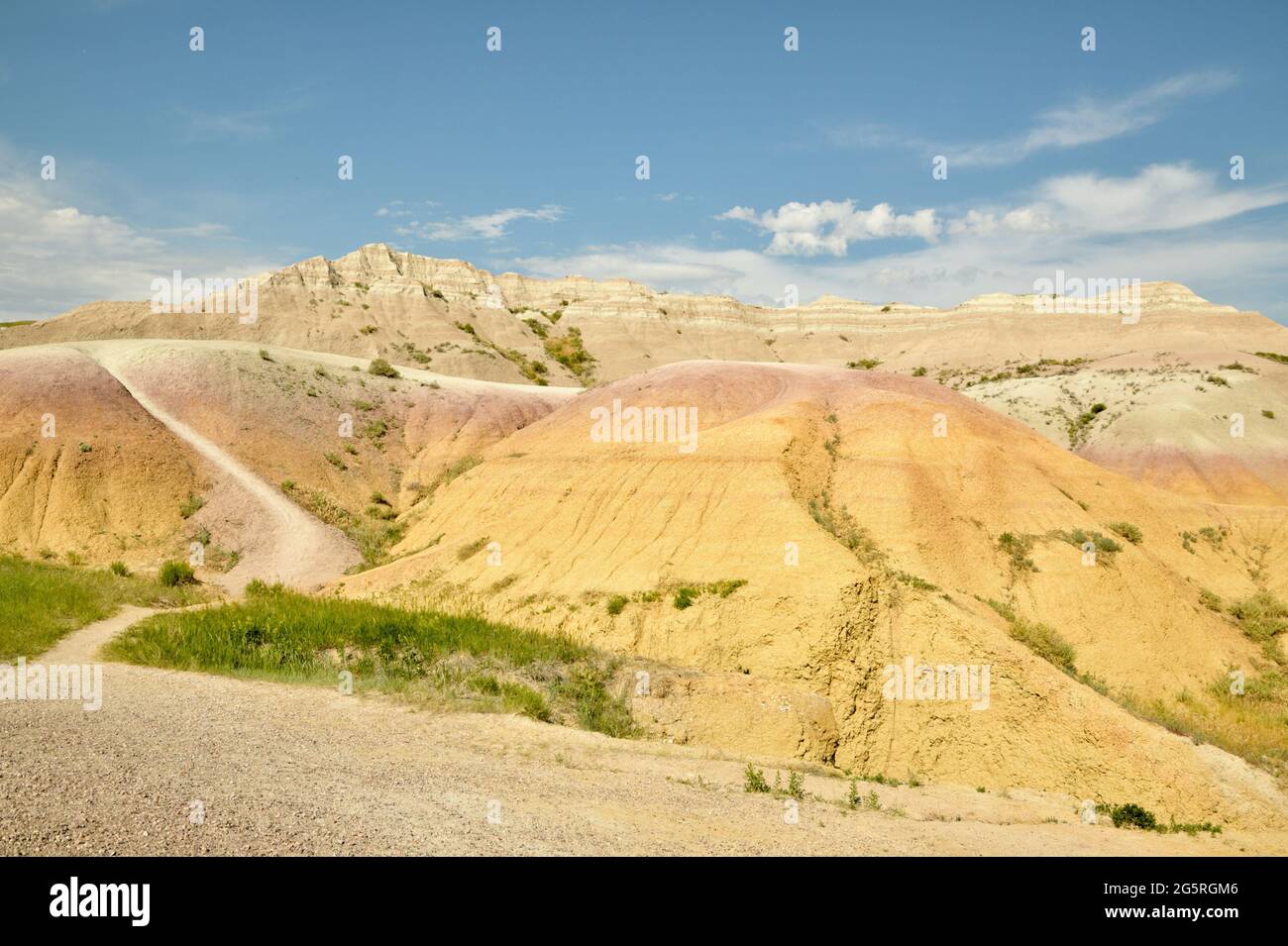 Yellow Mounds in the Badlands National Park, with Eroded Buttes ...