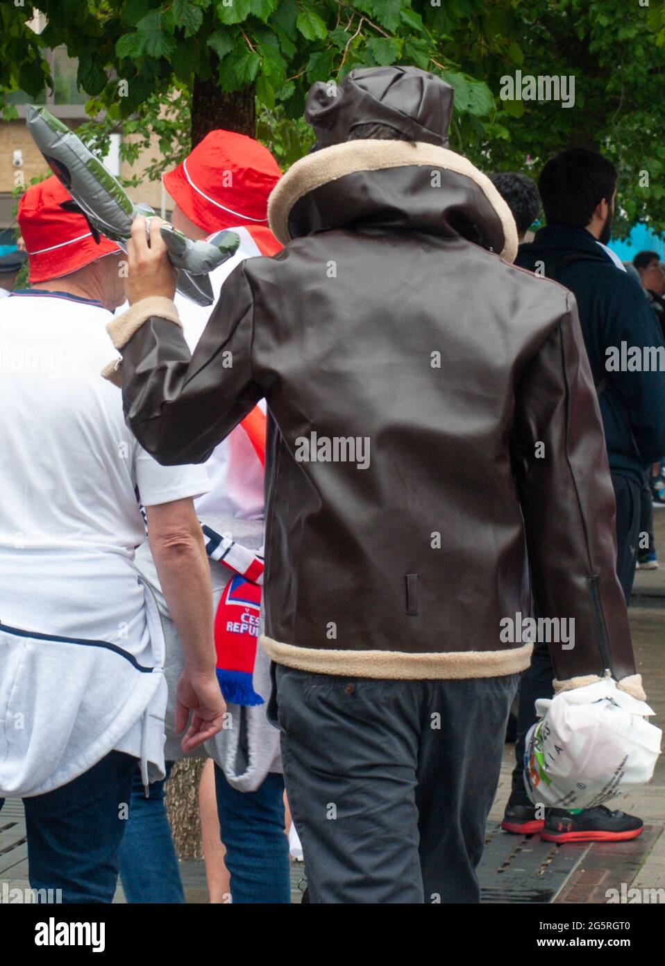 London, UK. 29th June, 2021. fans pre game Build up to England v ...