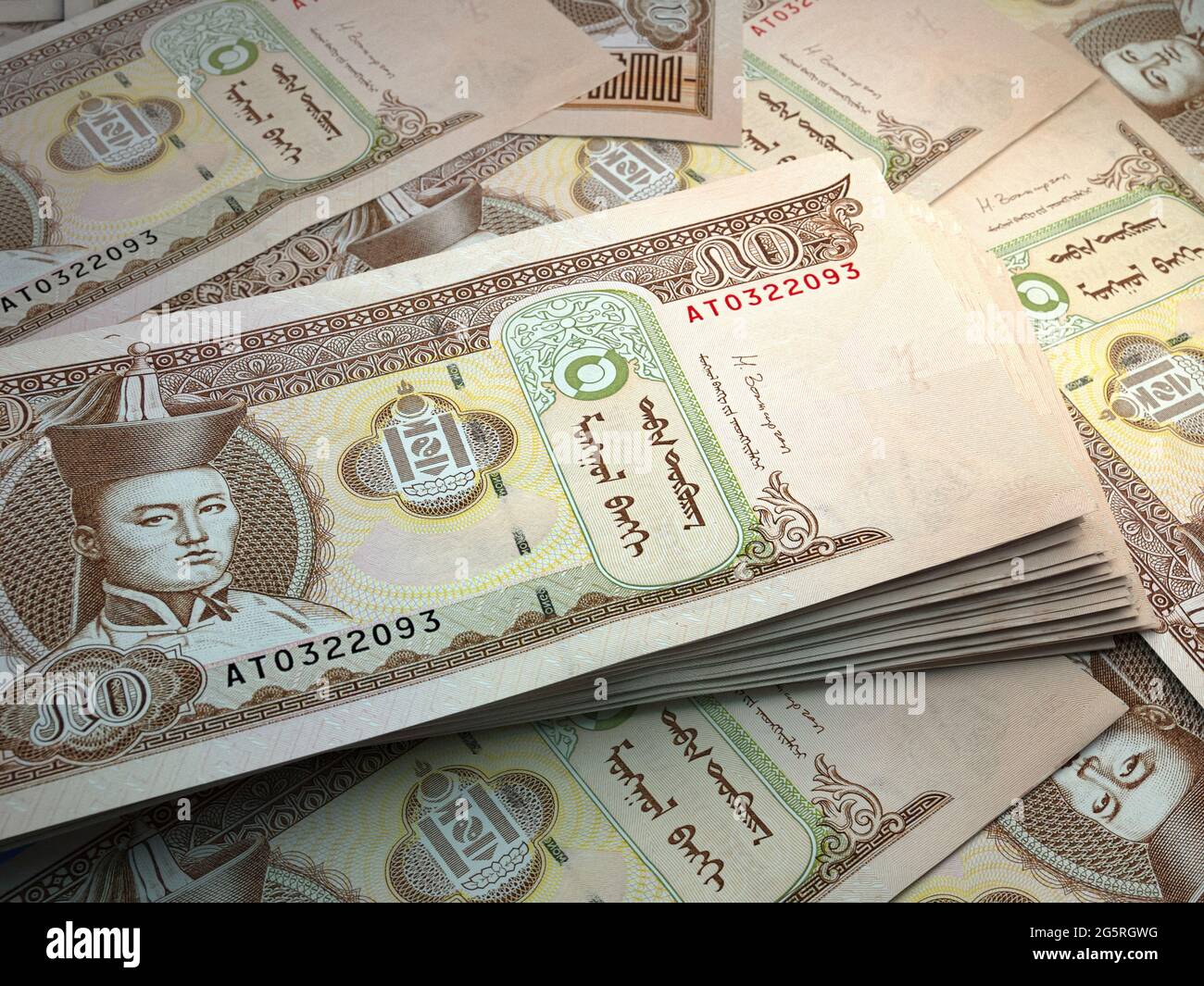 Money of Mongolia. Mongolian tugrik bills. MNT banknotes. 50 togrog ...